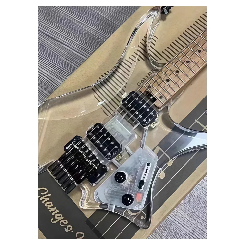 JELO Factory 39-Inch Electric Guitar - Headless Style Acrylic Body