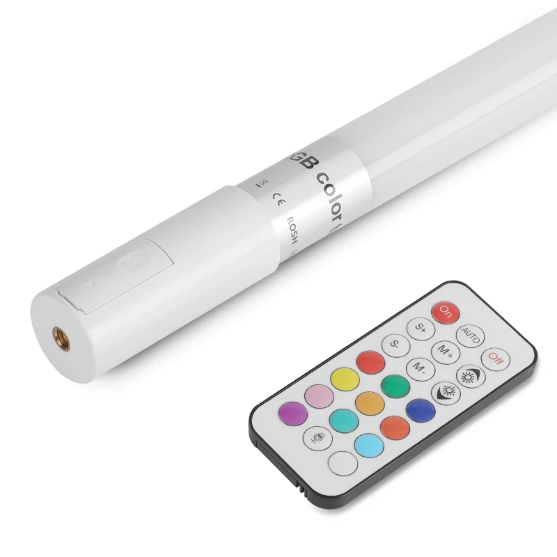 T818W RGB LED Tube Light - Portable, Rechargeable, and Bright