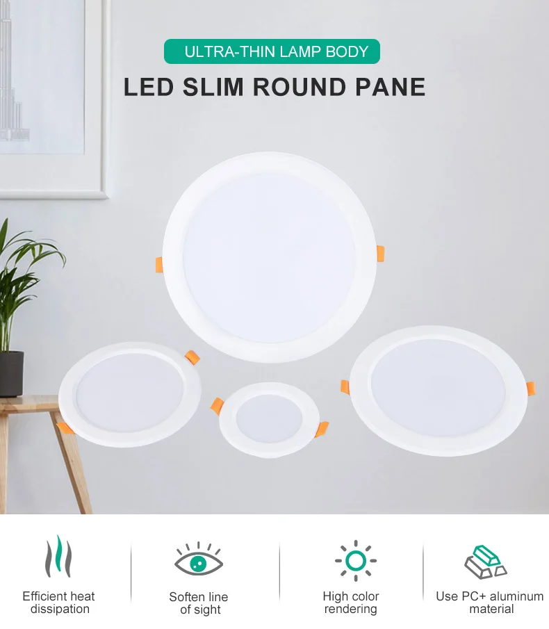 Commercial Recessed Flat Panel Light 4w 6w 9w 15w 20w Energy Saving Led ...