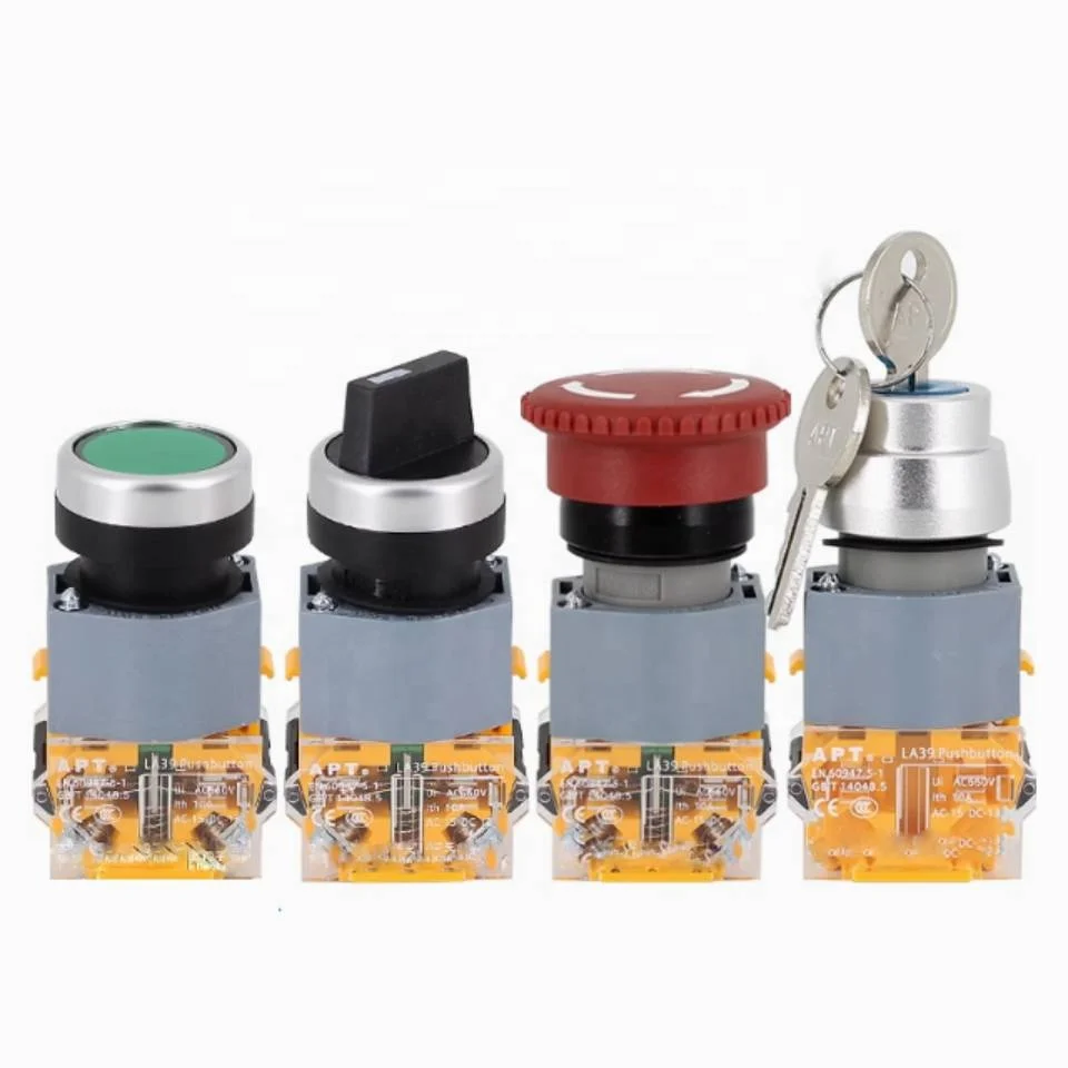 Plc Apt Switch Button Emergency Stop Three Gear Speed Key Knob La39-b2 ...