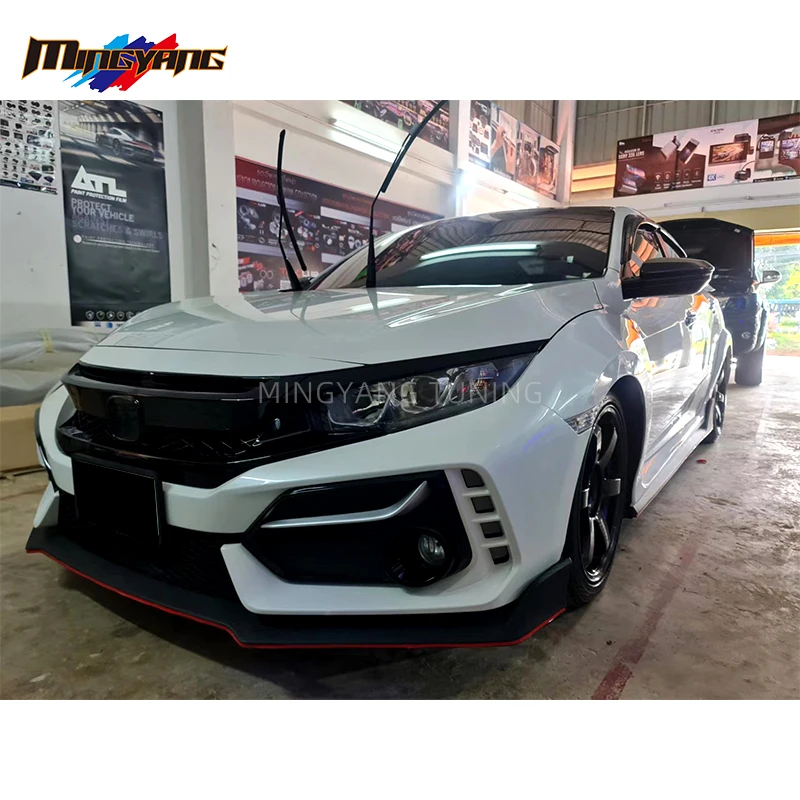 Type R Design 1:1 Bodykit Bumper Side Skirt Fender for Civic Sedan 2016 ...