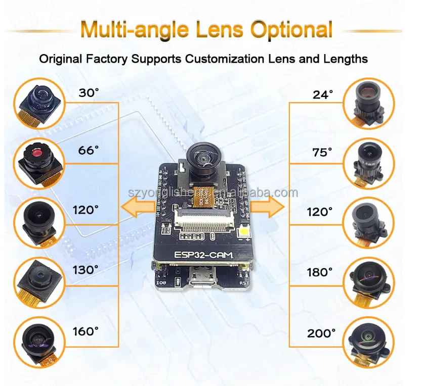 100% Factory 2MP 66 Degree 850nm 75MM OV2640 Camera Module ESP32-CAM ...