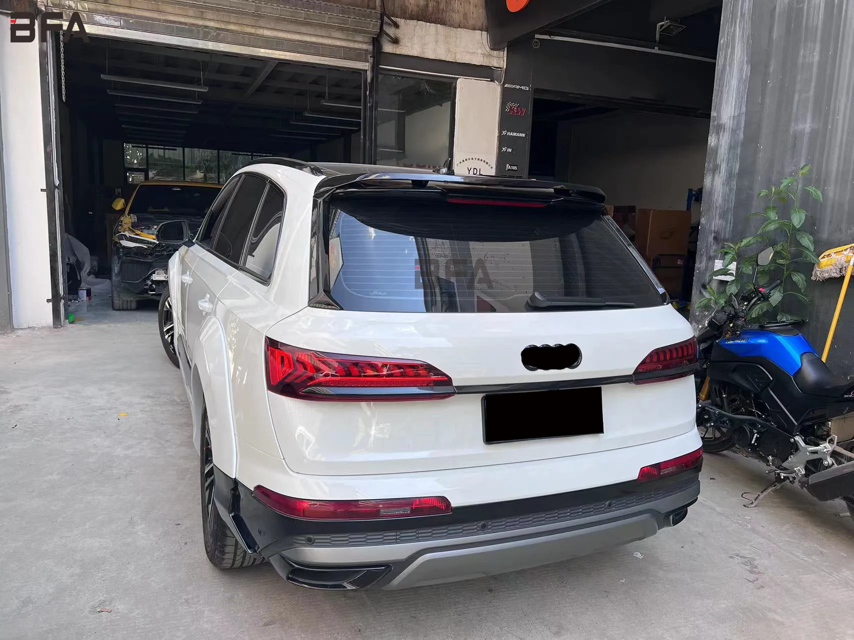 For Audi Q7 Body Kit Q7 Upgraded Abt Style Front and Rear Bumper Wide ...