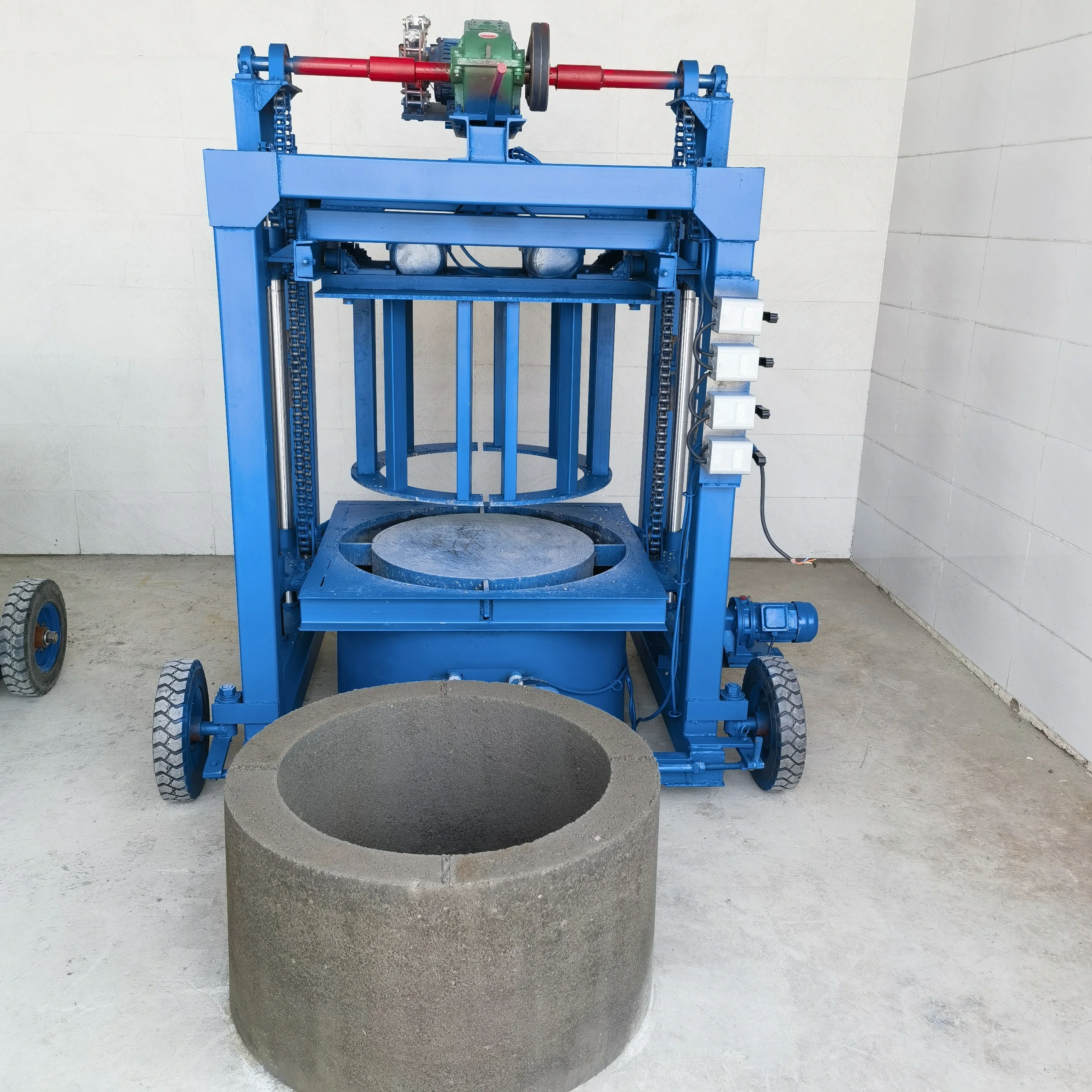 Precast Concrete Block Inspection Manhole Manufacturing Machine Side ...