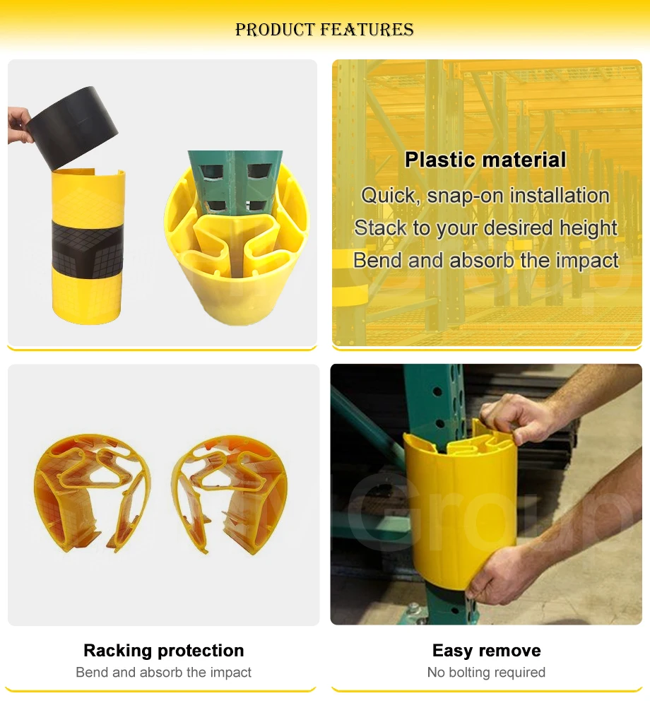 Warehouse Pallet Rack Upright Plastic Rack Post Guard Plastic Column ...