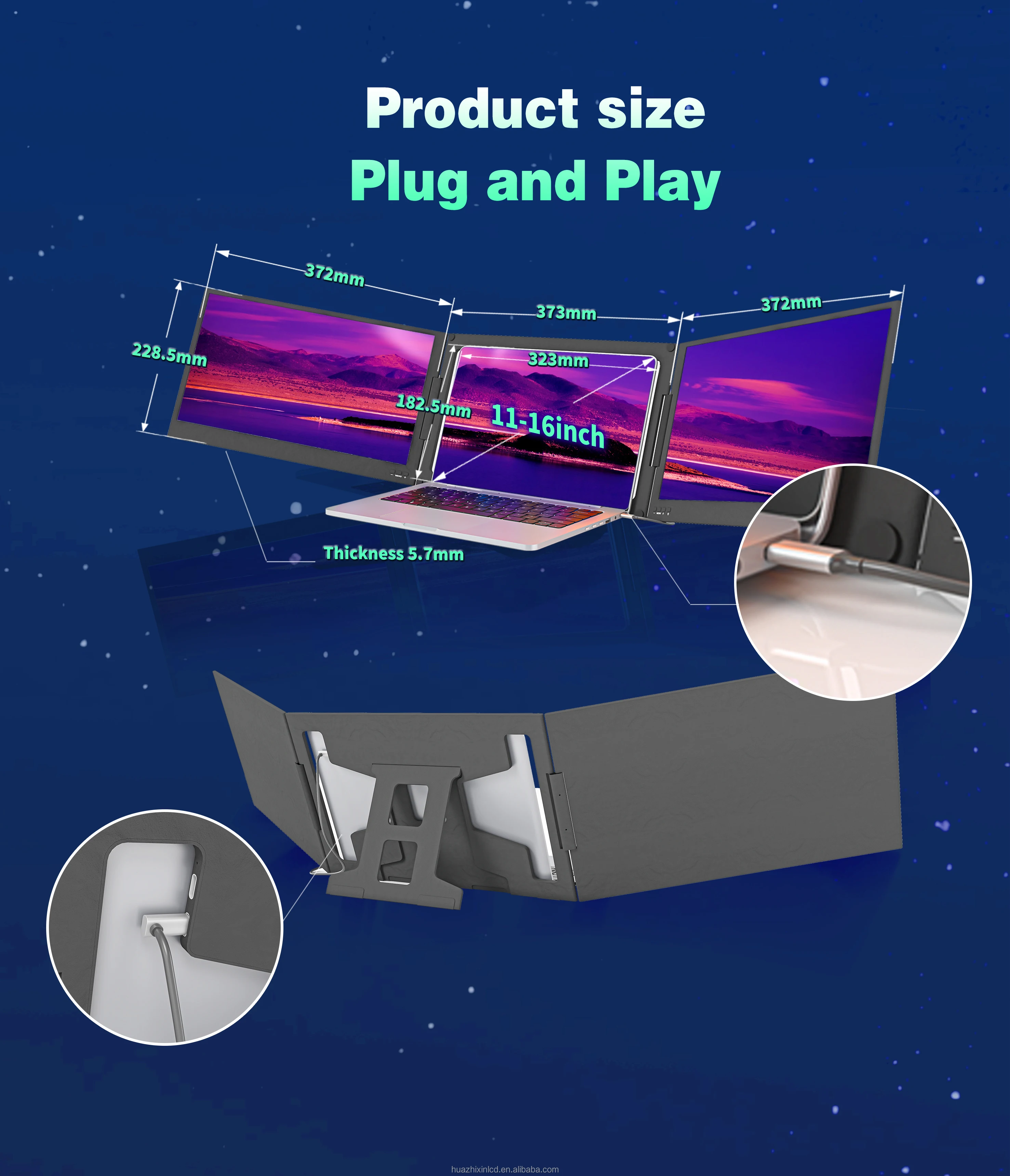 Triple Monitor Display and Portable Laptop Screen| Alibaba.com
