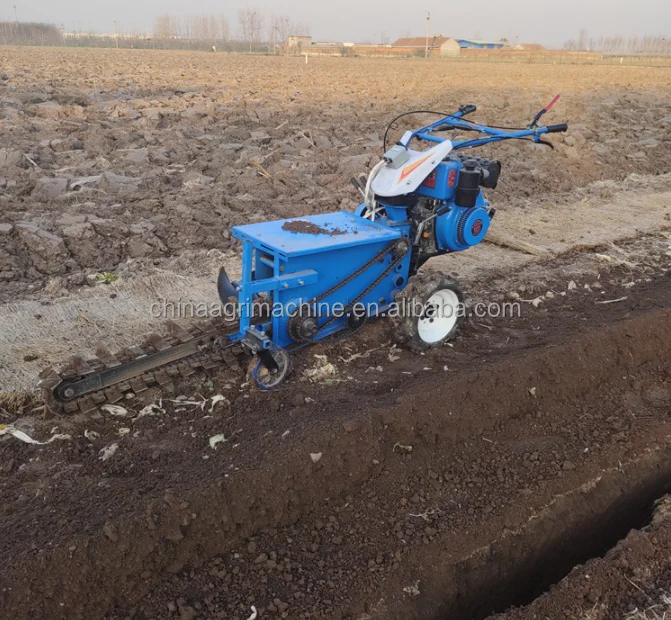 Chain Trench Diesel Engine Trencher Digging Trench Machine