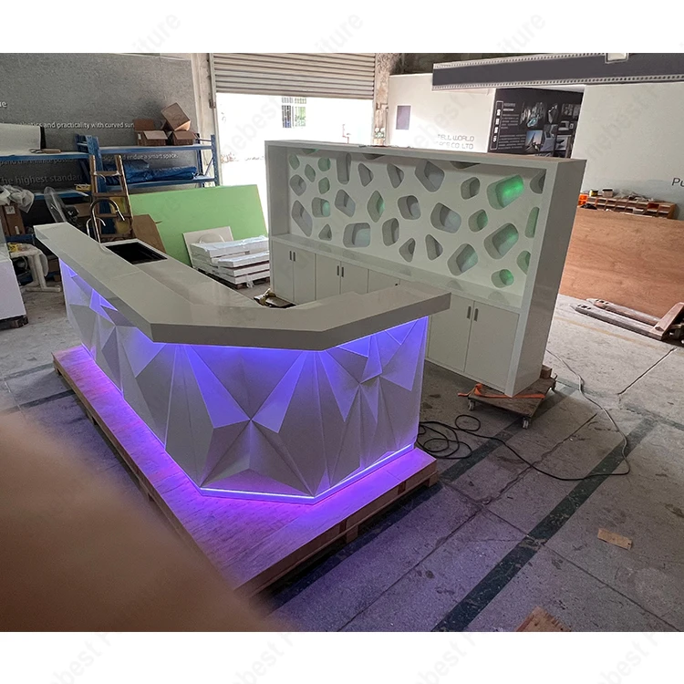 Corian Table - Modern LED Bar Furniture for Cocktail Bars