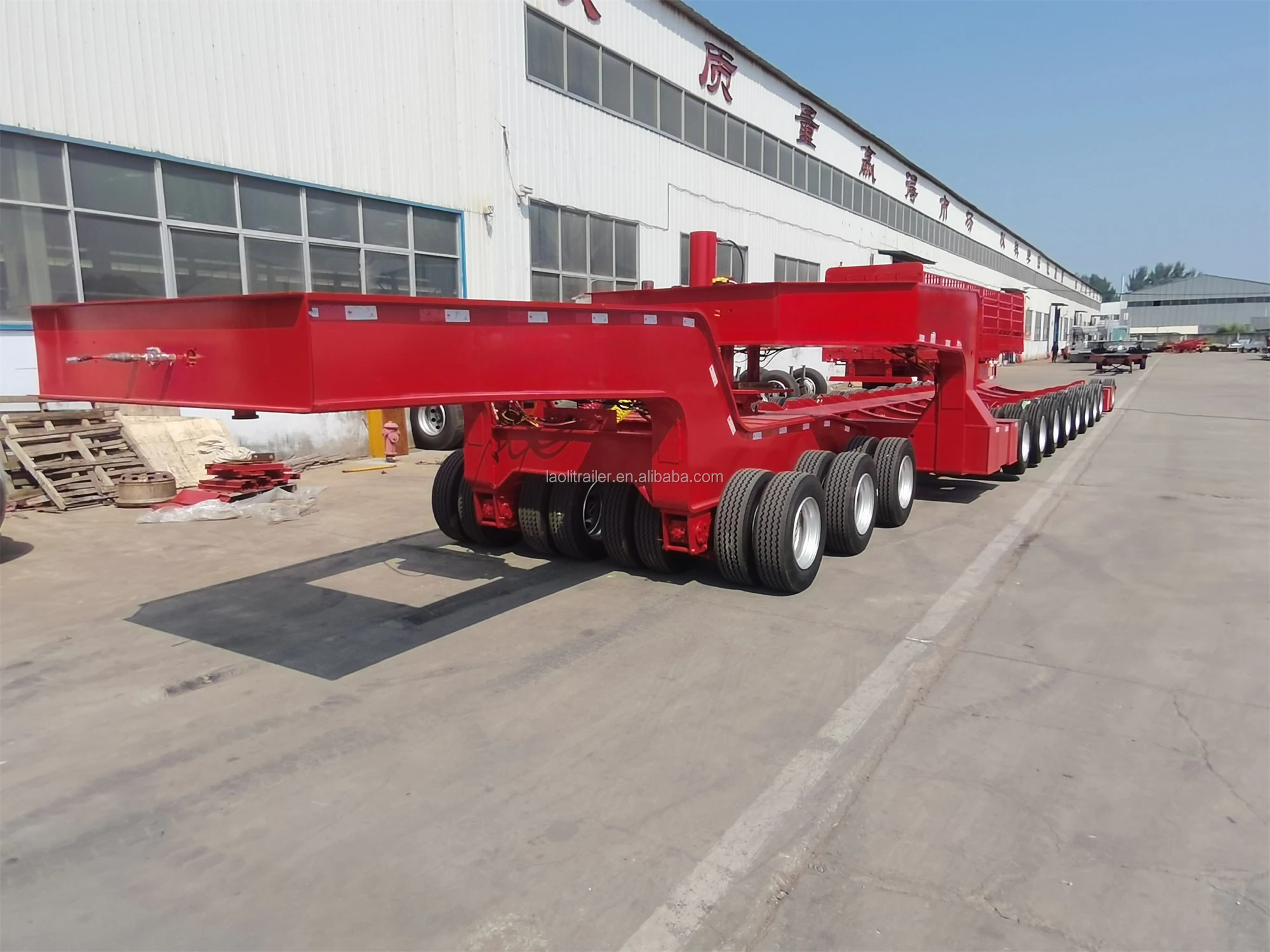 100 Ton Heavy Duty Lowboy Trailer 3 Axle Multi Axle Truck Trailer for ...