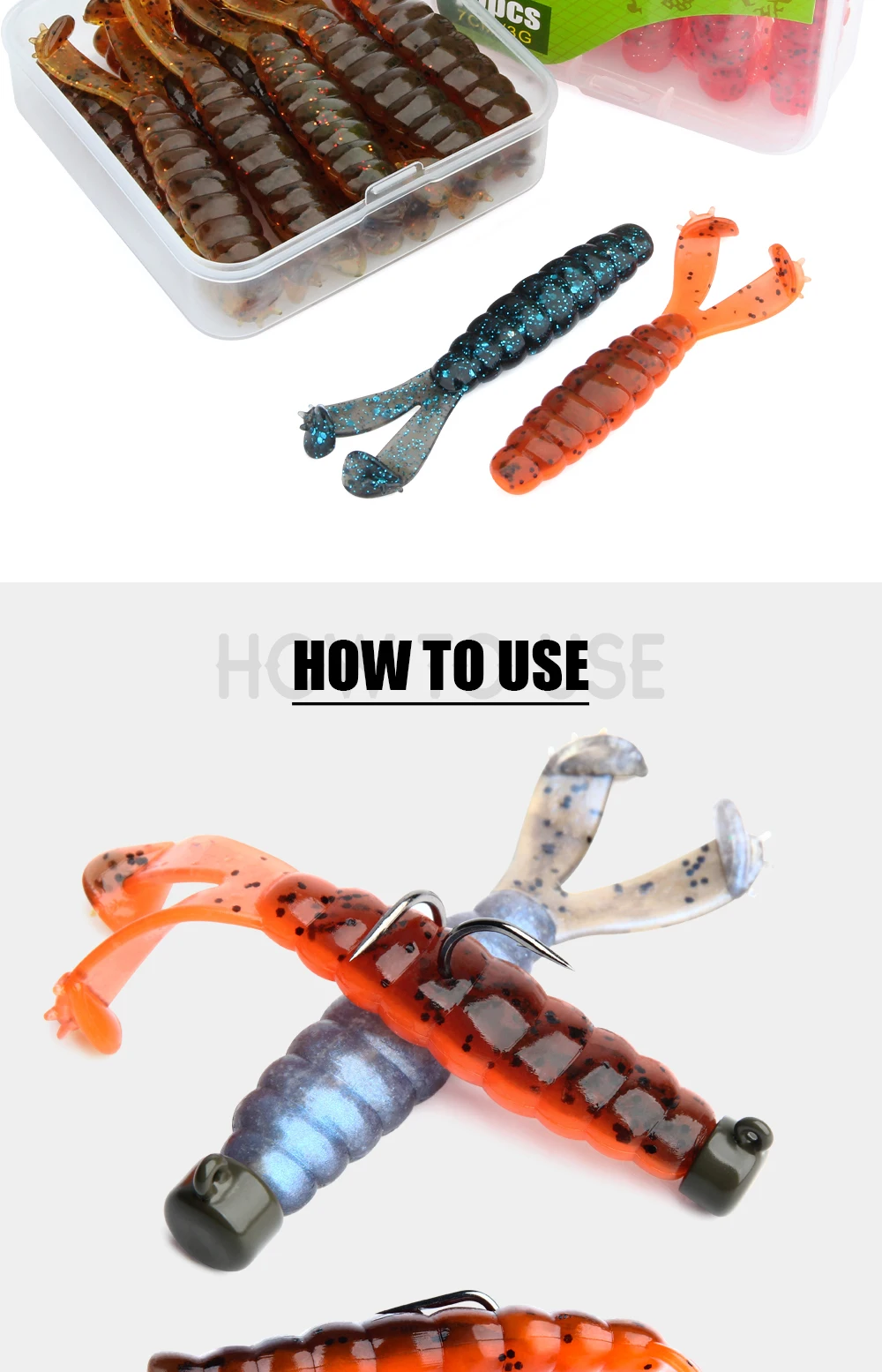 Salted Tpr Floating Twin Tail Grub Fishing Lure 10pcs