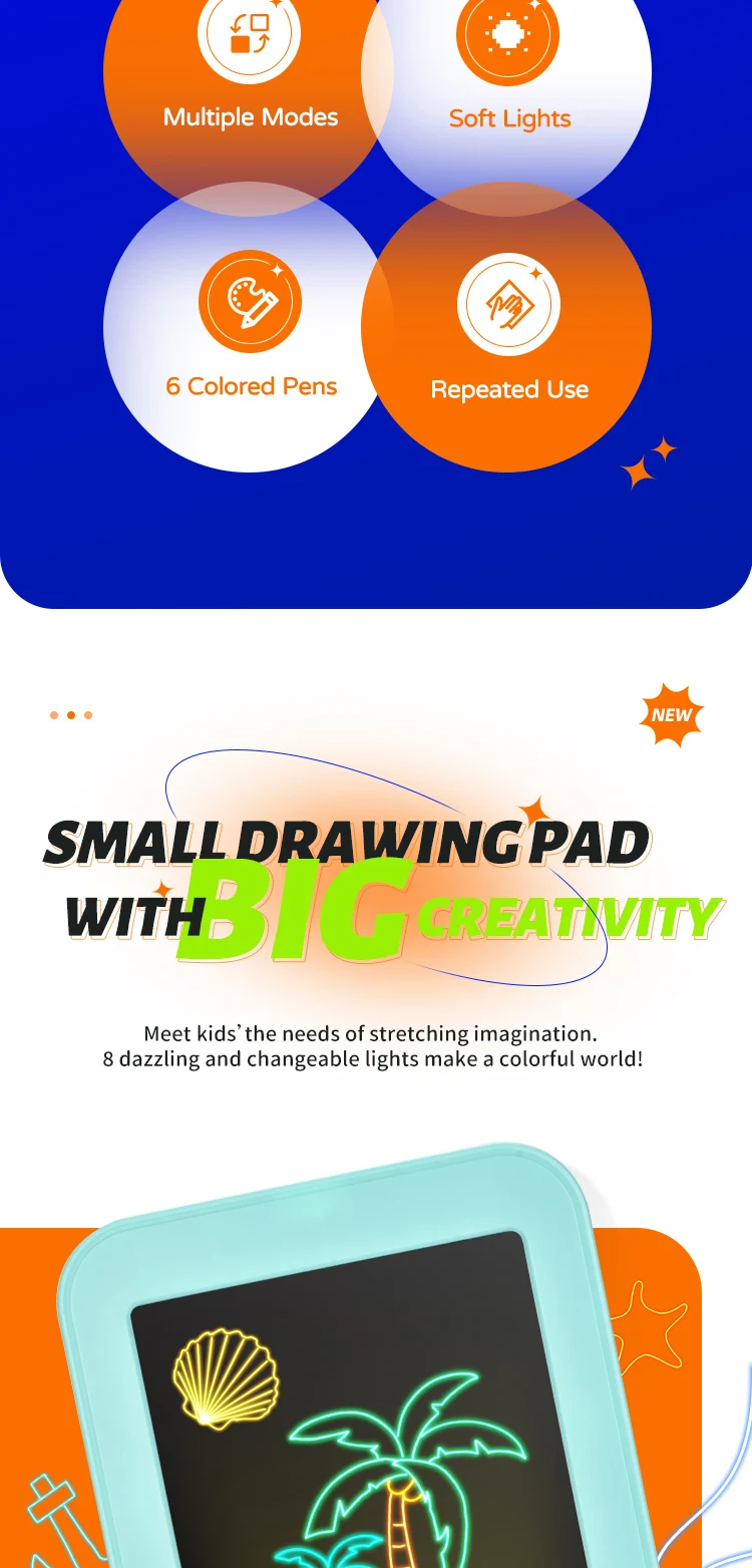 3d Learning Tool Magic Pen Painting Magic Led Light Up Drawing Pad ...