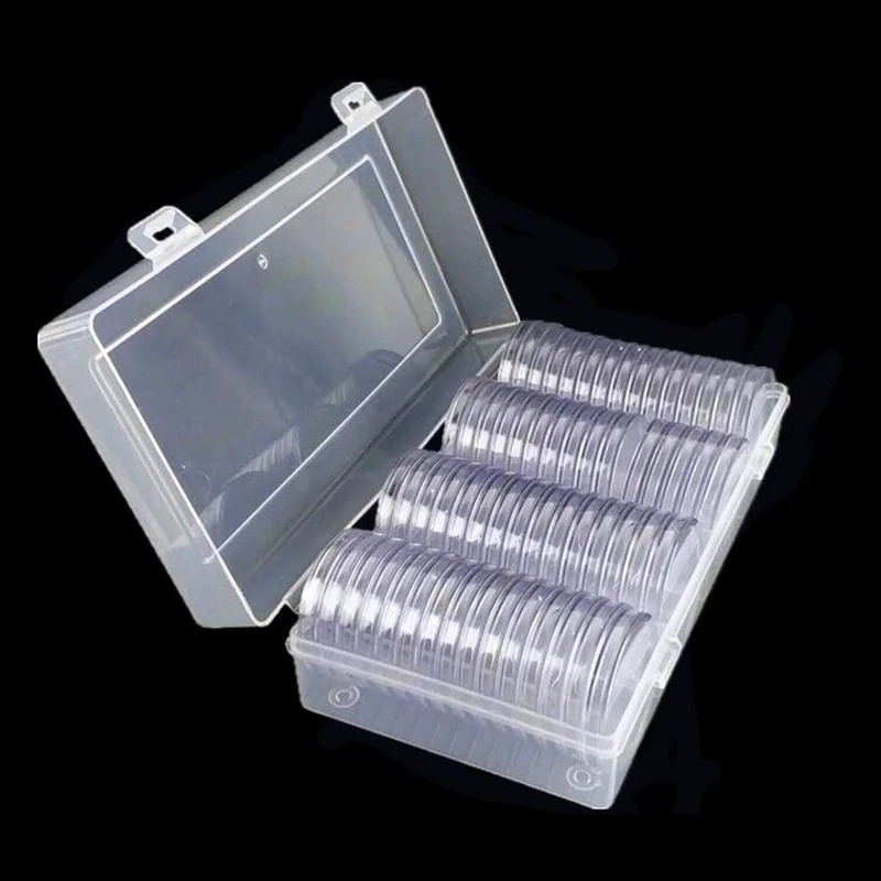 Transparent Coin Collecting Holders Bullion Coin Boxes Plastic Storage ...