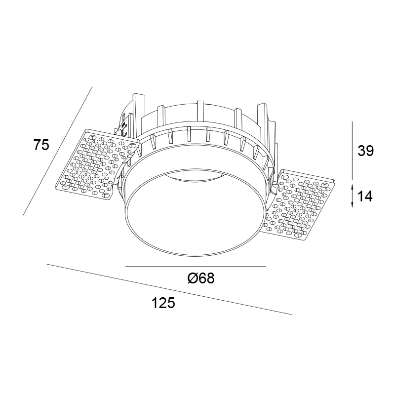 Adjustable Trimless Downlight Spotlight Led Module Mr16 Gu10 Housing ...