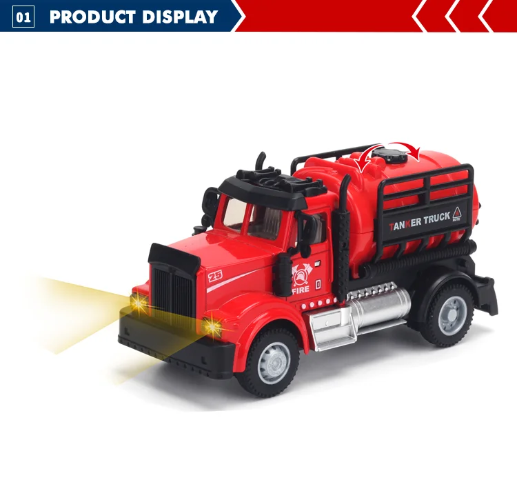 1/64 Scale Red Metal Fire Truck Pull Back Toy For Children - Buy Fire ...