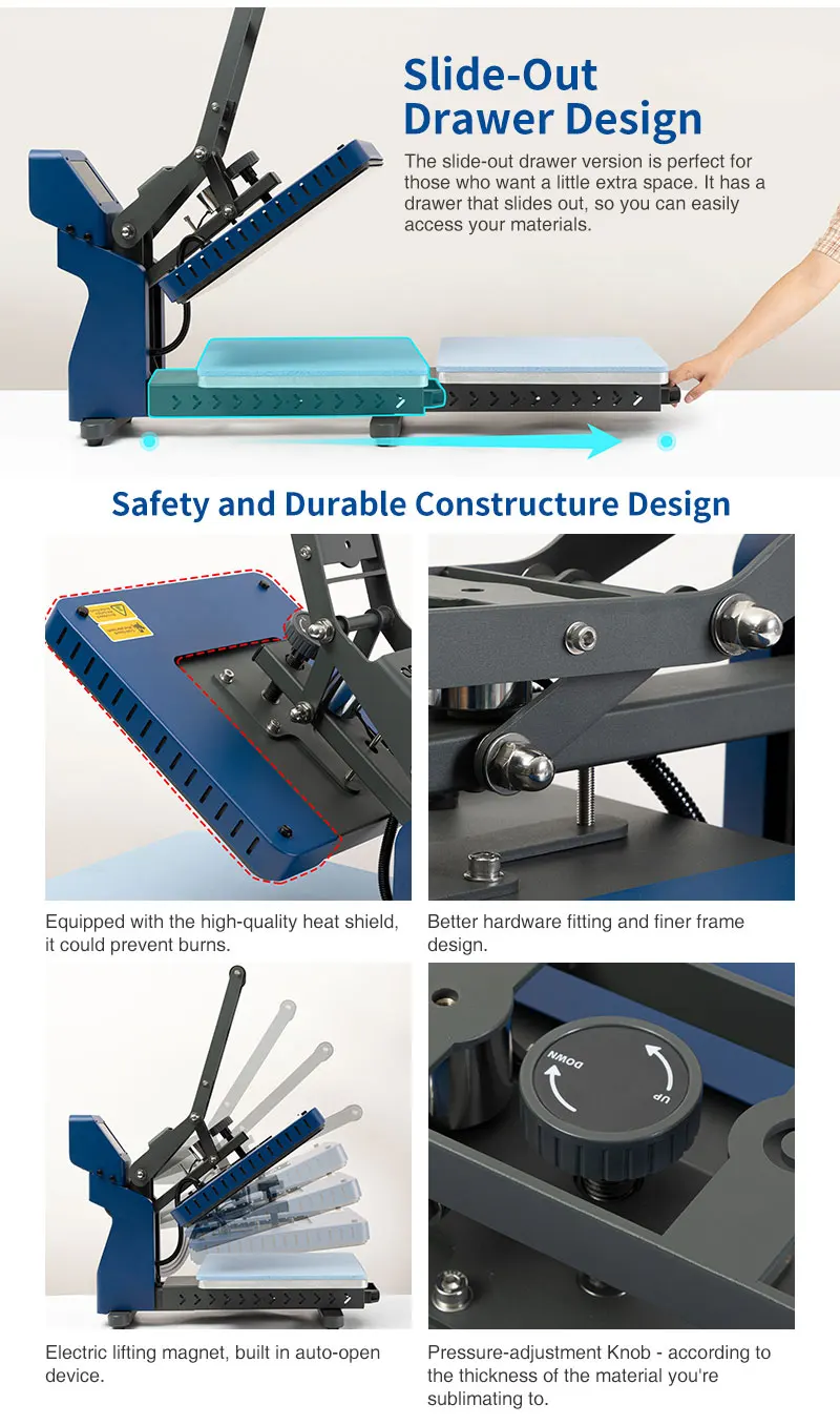 Bestsub 16x24 Sublimation Heat Press Machine - Flat T Shirt Transfer ...