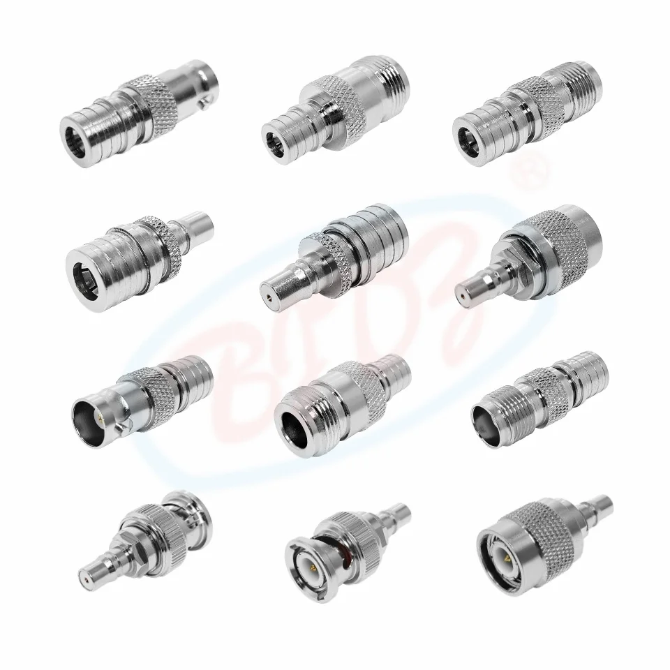 QMA Connector Adapter Male Female Plug Jack Crimp 90 degree for RG58 RG142 RG223 LMR240 LMR400 ...