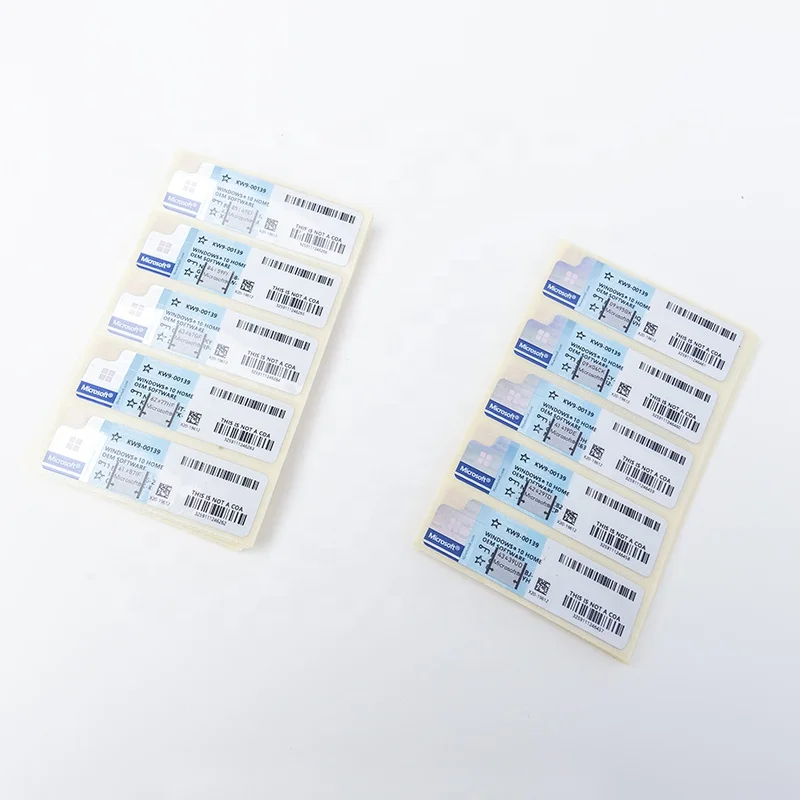 Windows 10 Home Oem Coa Sticker Global Online Activation(1 Pack= 10 Pcs ...