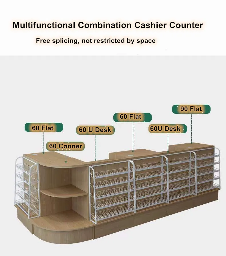 Wooden Supermarket Checkout Counters for Stationery Shops