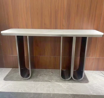 Js G13 New Design Decorative Furniture U-shape Black Metal Base Console ...