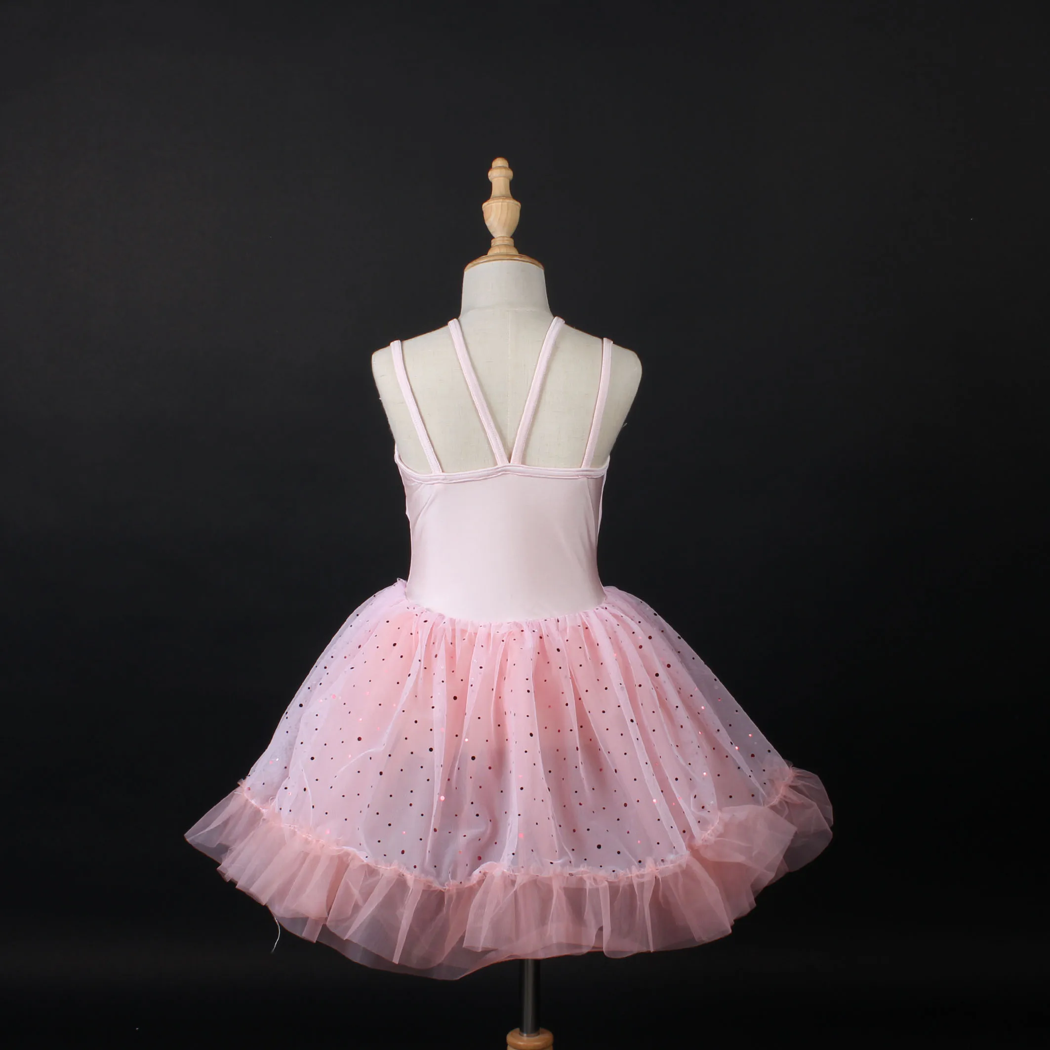 Girls Classic Ballet Dress Pink Mesh Party Dance Wear Shiny Sequin ...