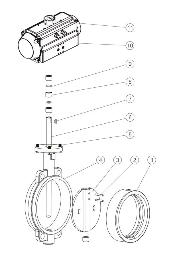 Pneumatic Butterfly Valve Pneumatic Actuator With Butterfly Valve - Buy ...