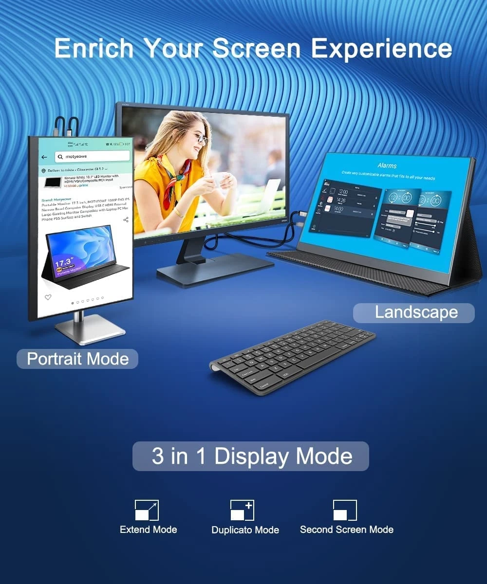 IPS HDR USB C Gaming Monitors 2560X1600 2K 16 Inch Portable Monitor for ...