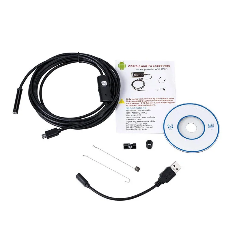 10m Rigid Cable Usb C Endoscope Type C 3 In 1 Usb Snake Endoscope ...