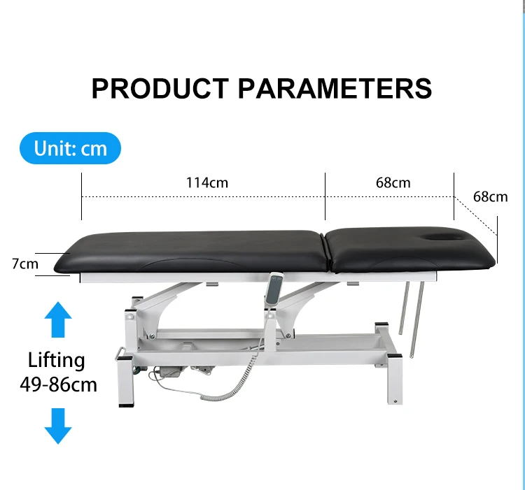 Electric Height Adjustable Table Massage Bed Treatment Table Spa ...