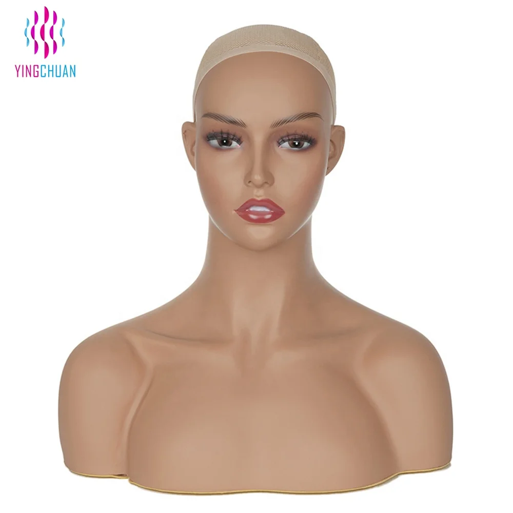 Realistic Mannequin Head with Shoulders - Female Display