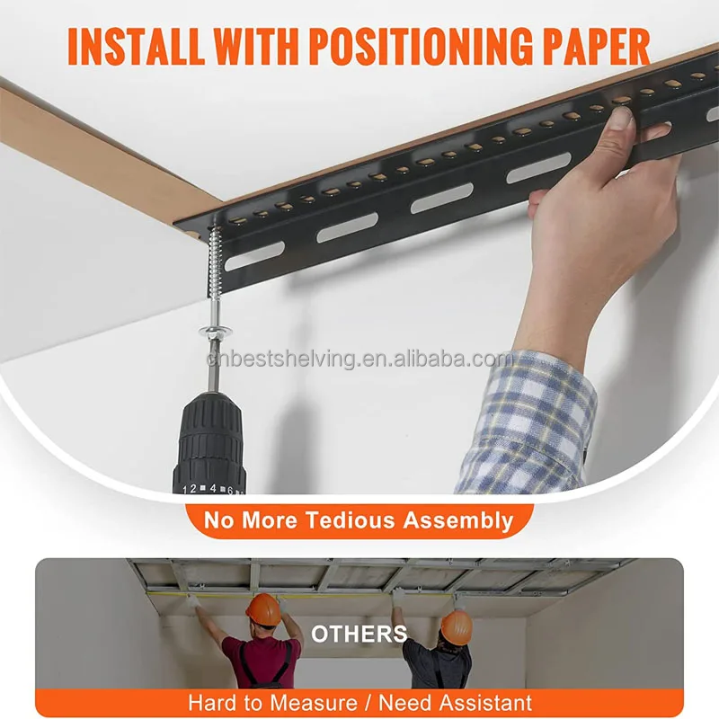 Overhead Garage Storage Rack 16.5 Inch Heavy Duty Ceiling Double ...