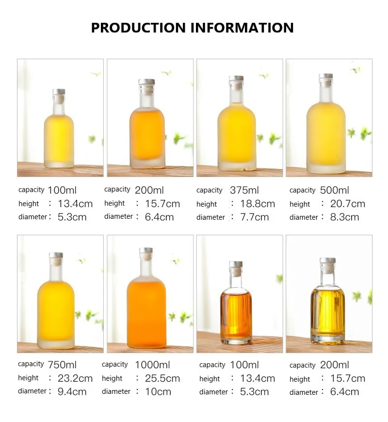 50ml 100ml 200ml 500ml 750 Ml Vodka Whisky Brandy Glass Bottle - Buy Vodka Tequila Whisky Bottle ...