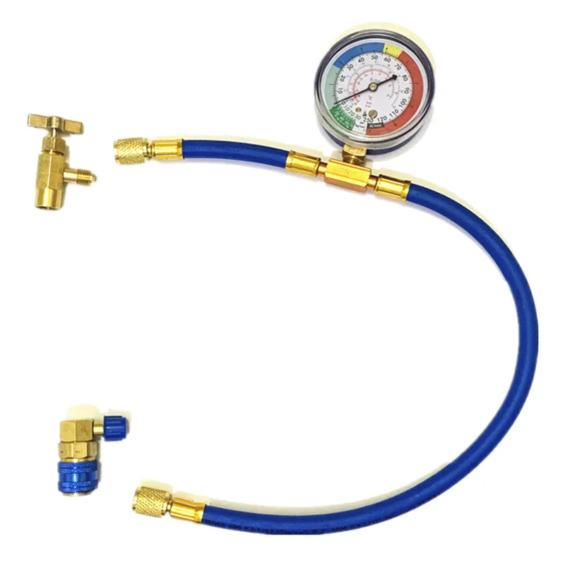 R134a recharge hose pressure gauge adapter/charging hose adapter with ...
