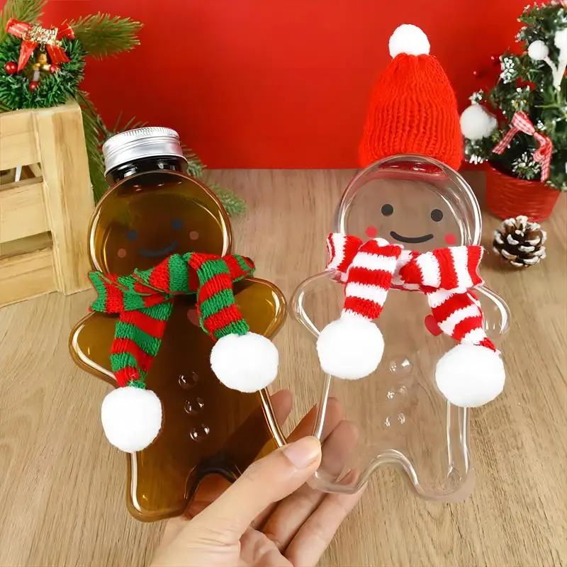 High Quality Gingerbread Man Disposable Plastic Drinking Bottle With ...