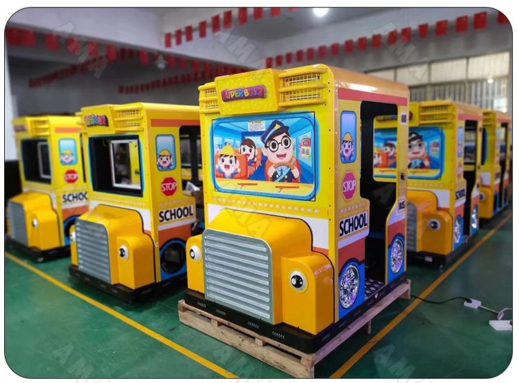 Super School Bus Theme Park Rides Arcade Game Machine Rocking Back and ...