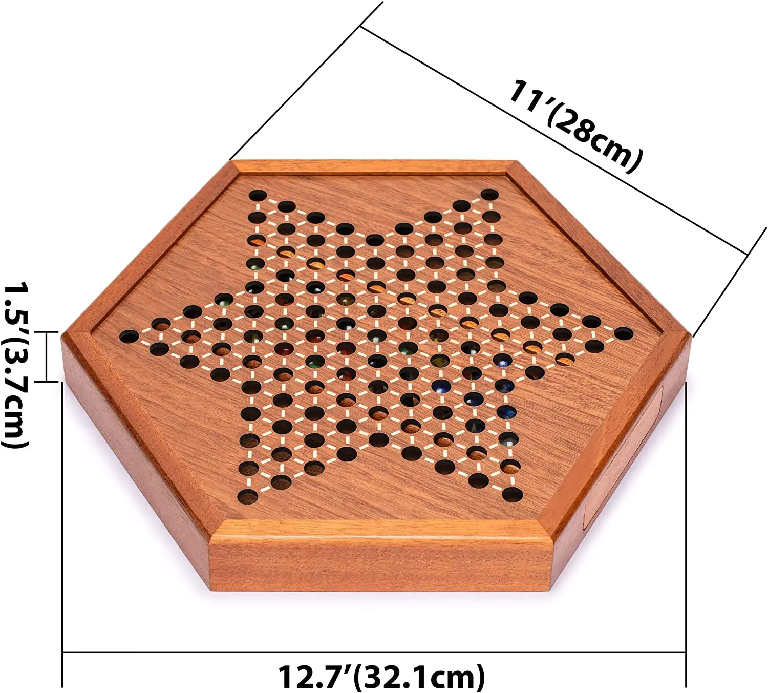 Yellow Mountain Imports Wooden Chinese Checkers Halma Board Game Set ...