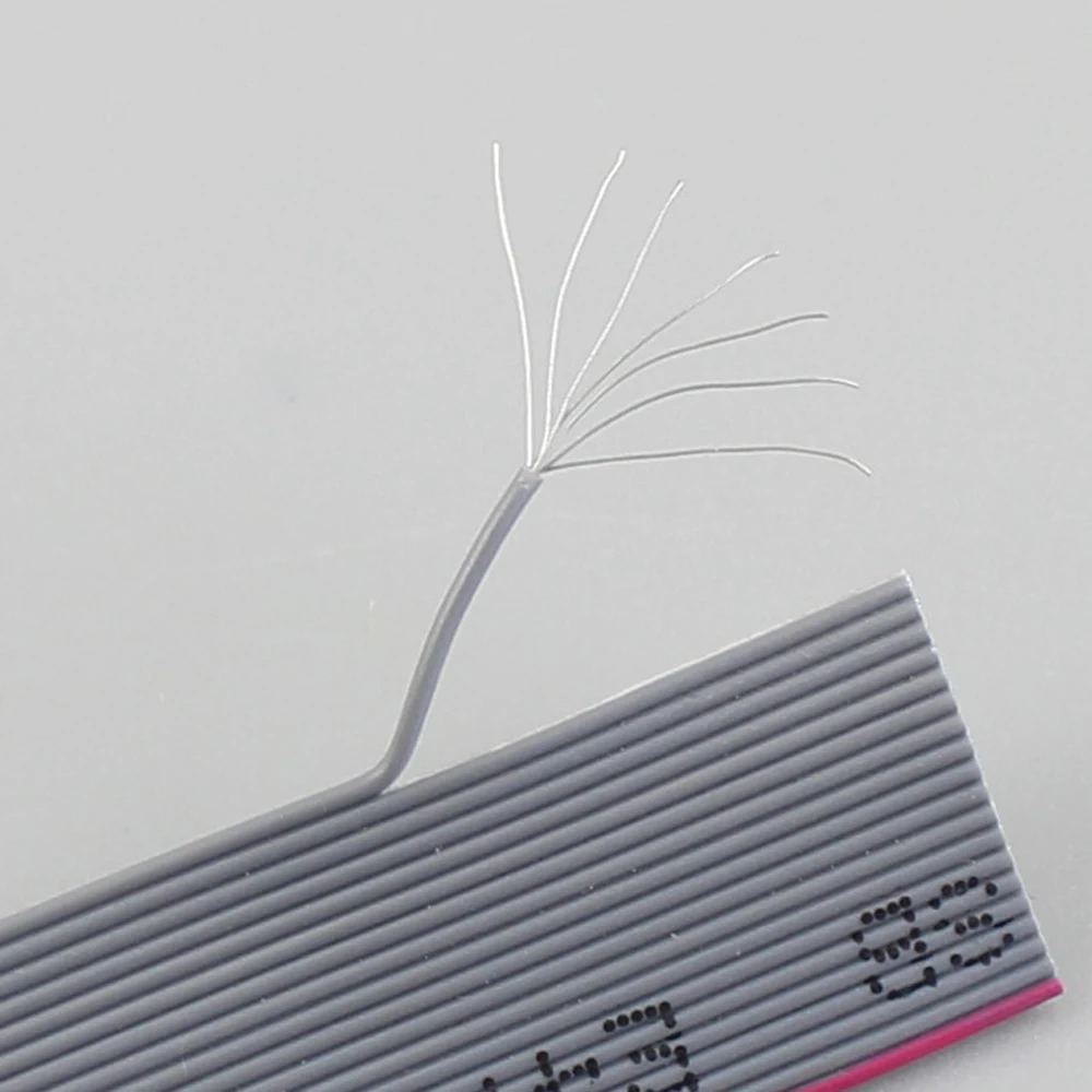 0.635mm Pitch 6/8/10/12/14/16/20/24/26/30/34/40/50 Pin Wire Grey Flat Ribbon Cable 30AWG 150V ...