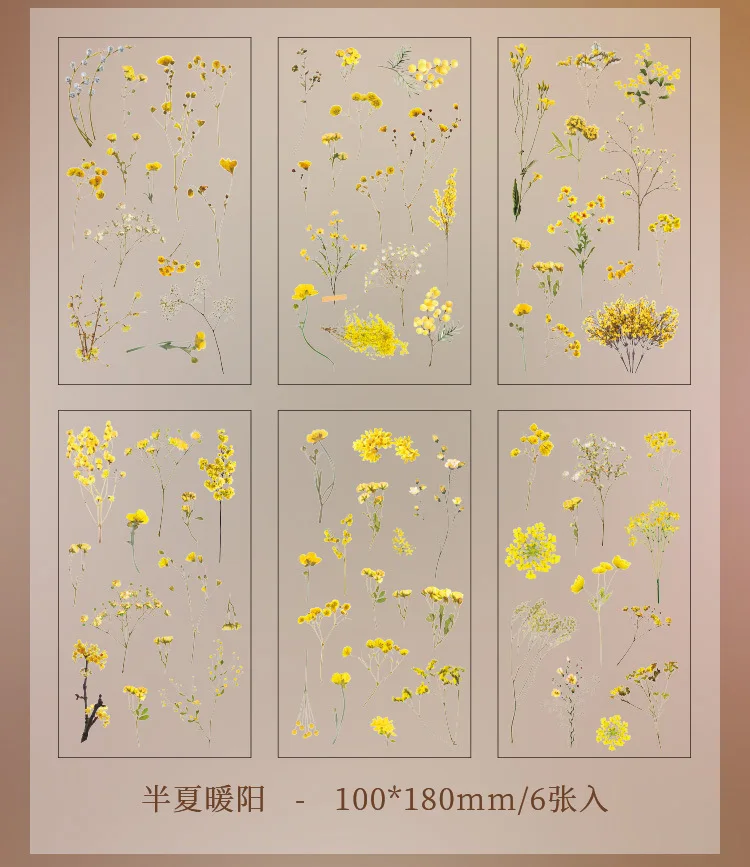 Vintage PVC Natural Plant and Flower Hand Tent Stickers