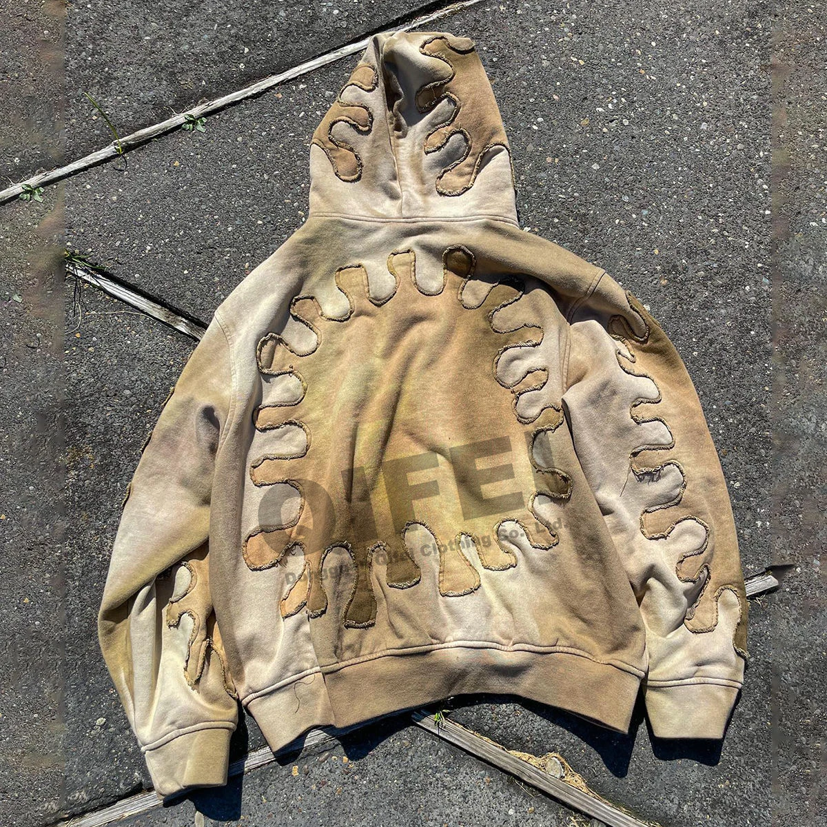 Custom Applique Stitching No String Heavyweight Distressed Patch Cut ...