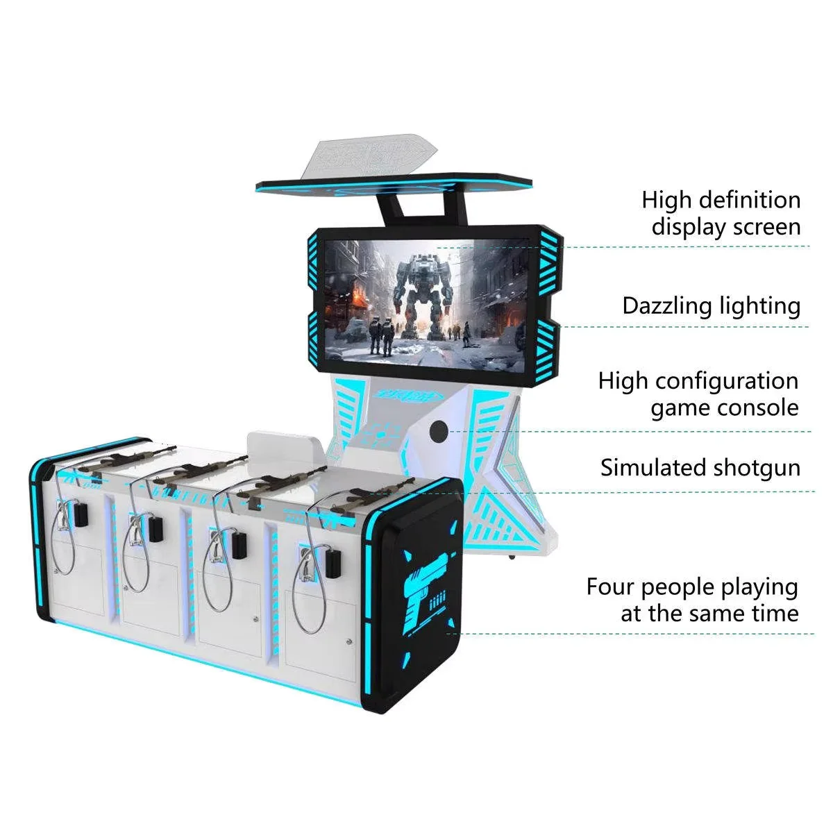 4-Player Metal VR Shooting Game Console for Amusement Park Online Gun ...