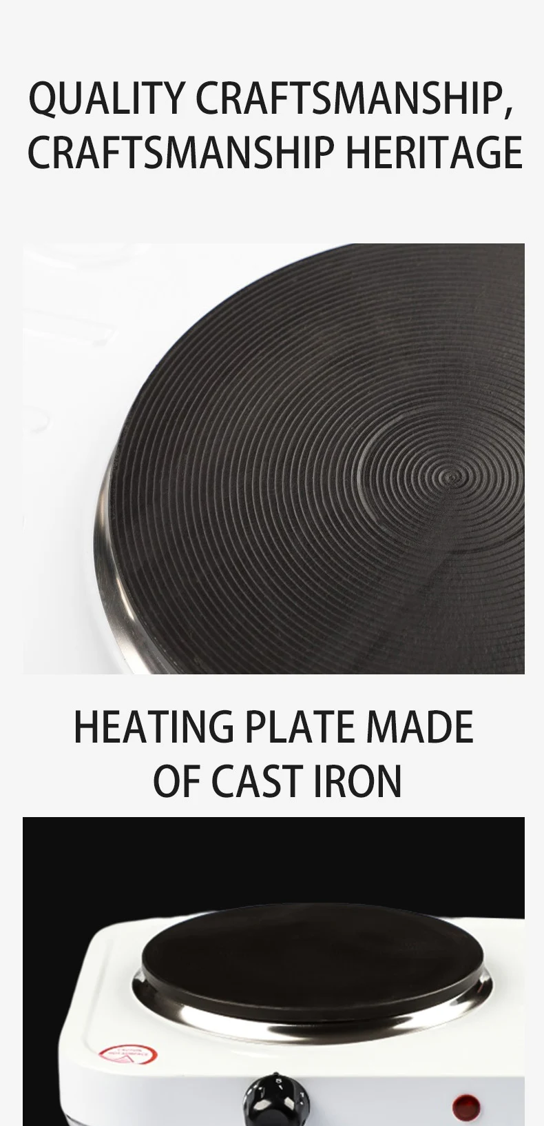 Hot Sale 2000W Electric Solid Hot Plate Portable Double Cooktop ...