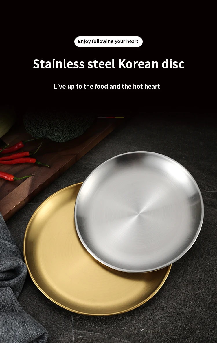 Restaurant Hotel High-end Stainless Steel Dinner Plate Round Food Cake ...