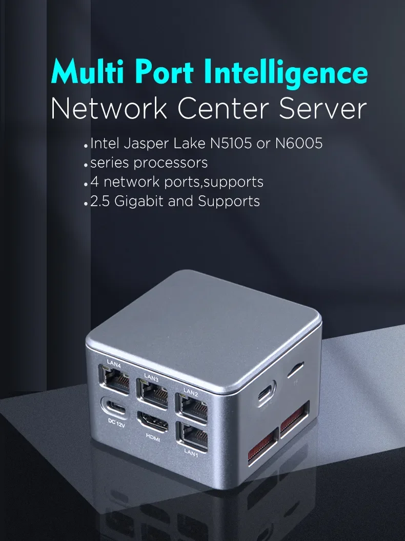 Zunsia Jasper Lake Intel N5105/N6006 - 4 LAN Ports Mini PC
