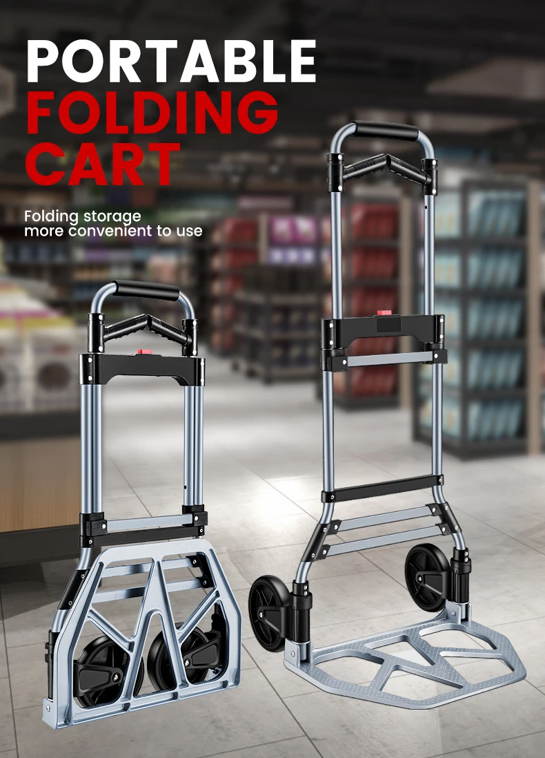 Heavy-duty 330 Lb Capacity Aluminum Folding Hand Truck/luggage Cart ...