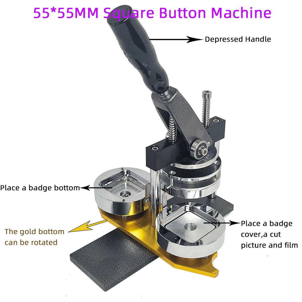 55mm Square Manual Button Badge Machine - DIY Badge Gift