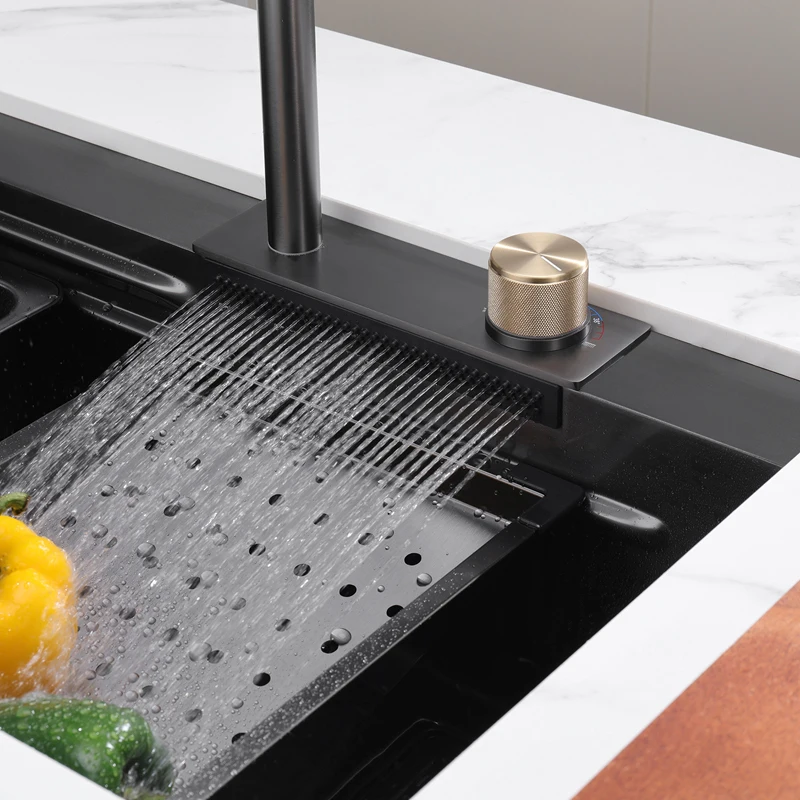 Multifunction Stainless Steel Waterfall Workstation Kitchen Sink - Buy ...