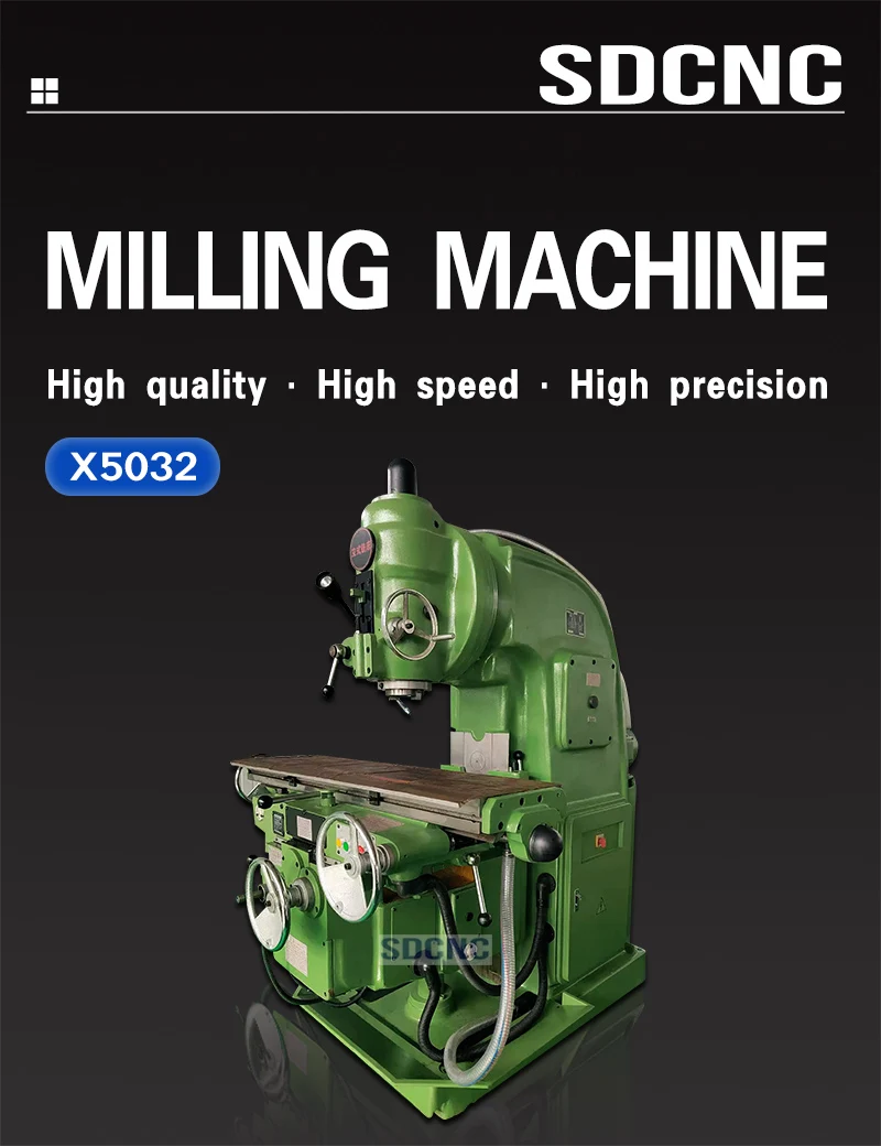 New X5032 Universal Metal Vertical Knee-type Milling Machine 220V with Core Pump Components for ...