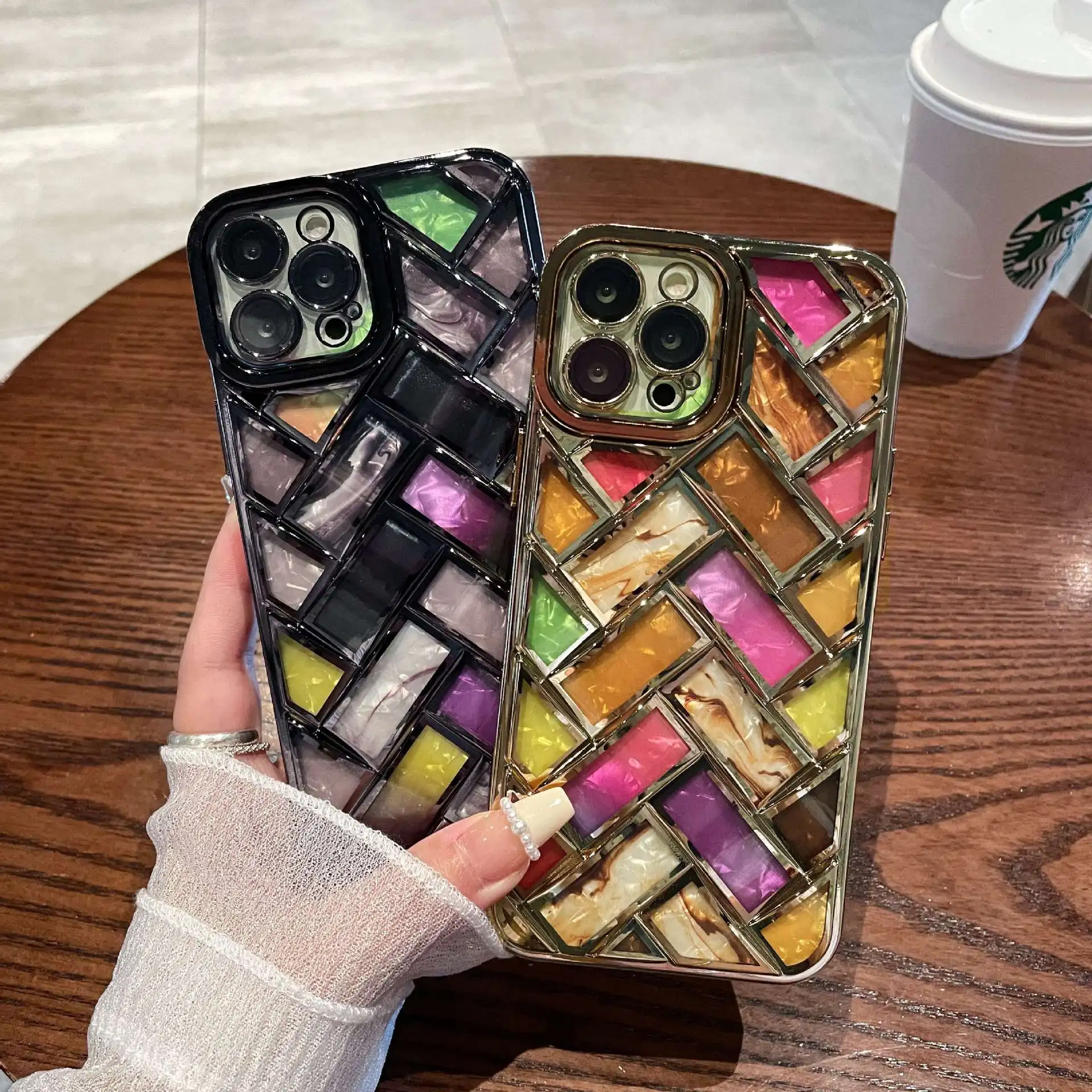 Fashionable Color Glitter Woven Pattern Phone Case For Iphone 15promax ...