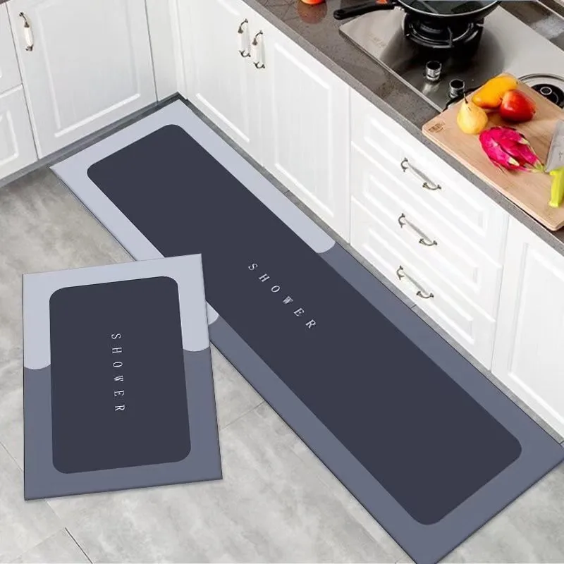 Walmat Hard Waterproof Antislip Diatomite Kitchen Mat Set