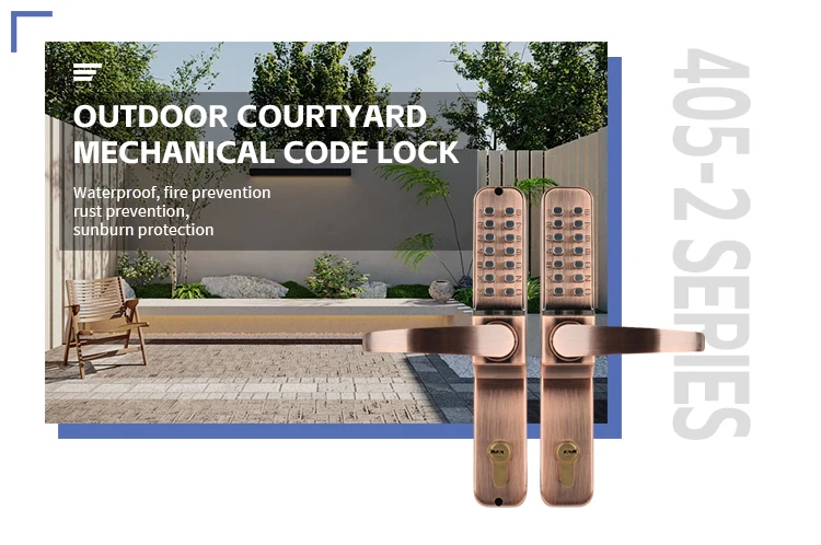 Chrome Color Outdoor Courtyard Mechanical Combination Door Lock Channel ...