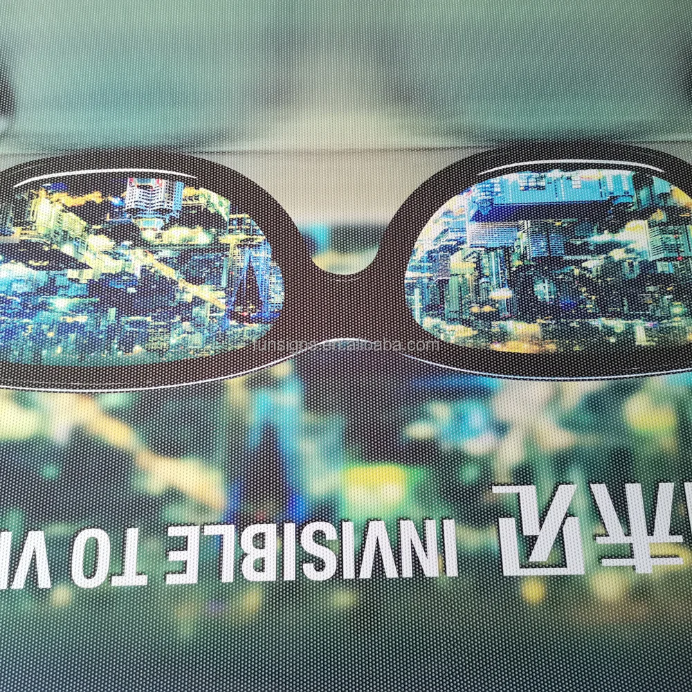 Custom Print Perforated Glass Window Sticker One Way Vision See Through ...